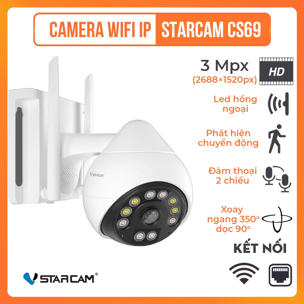Camera WIFI STARCAM CS69 3MP 2K - Hàng Chính Hãng | Shopee Việt Nam