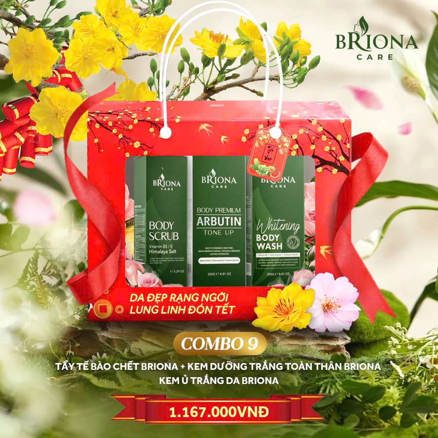 COMBO 3 Sản Phẩm: Tẩy Tế Bào Chết Body Briona Care, Kem Ủ Trắng Body ...