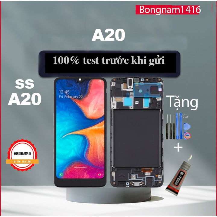 Màn Hình sam A20 - 2019 / A205F / M10s kèm bộ sửa 8 trong 1 và keo dán ...