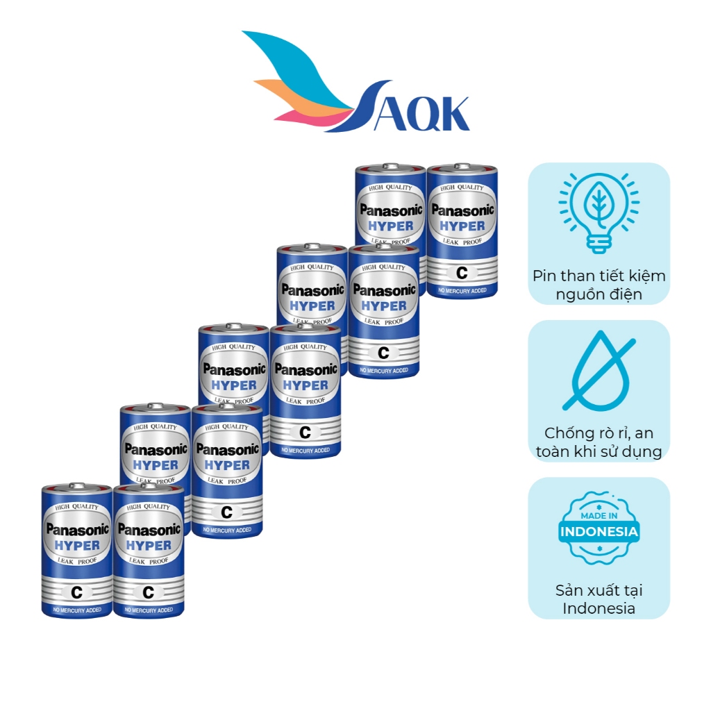 Vỉ Pin than trung C Panasonic Hyper 1.5V R14UT/2S-V (2 viên/10 viên ...