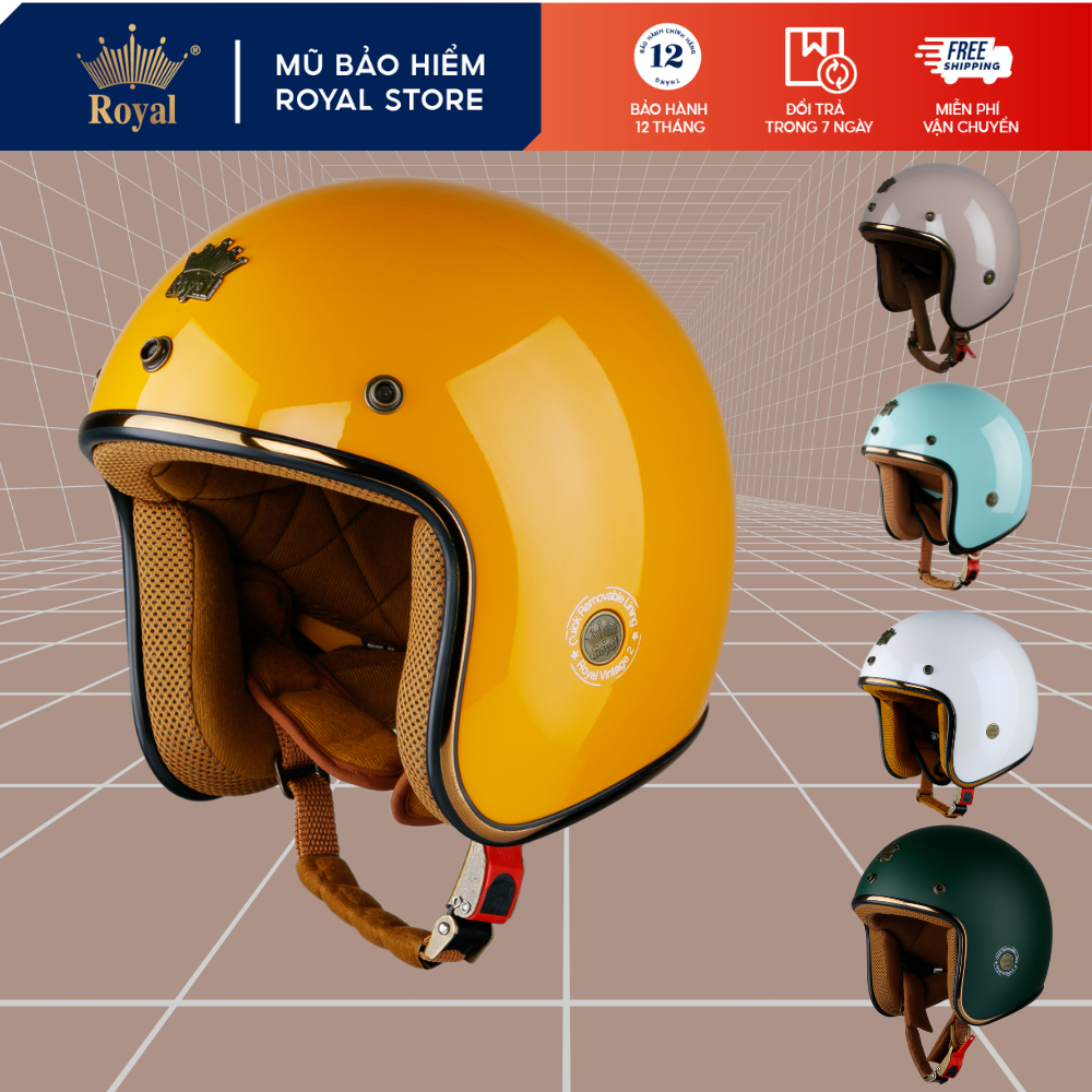 Mũ Bảo Hiểm 3/4 Royal M20C Chính Hãng Không Kính, Nón Bảo Hiểm Royal 3/4 Cá Tính Nam Nữ Bảo Hành ...