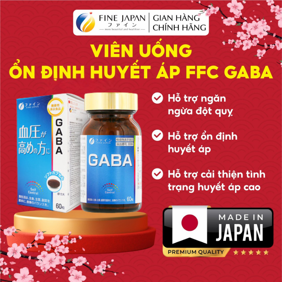 Viên uống ổn định huyết áp FFC Gaba FINE JAPAN phòng ngừa đột quỵ lọ 60 viên. | Shopee Việt Nam
