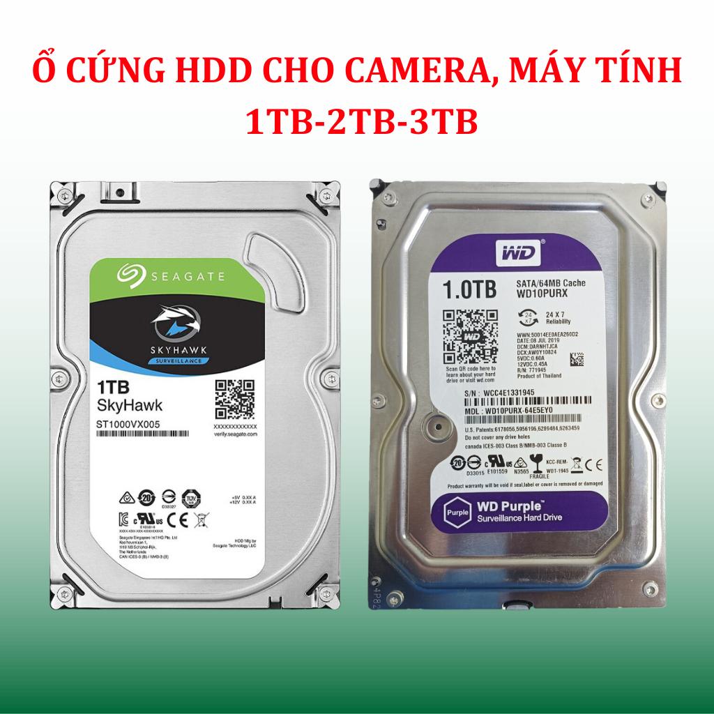 Ổ Cứng HDD 1TB | 2TB | 3TB Chuyên Dụng Cho Camera, Máy Tính - Bảo Hành ...