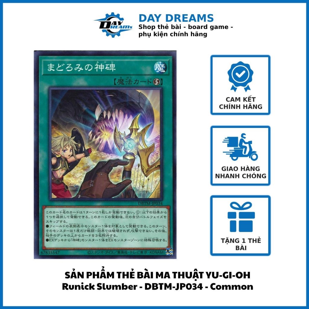 THẺ BÀI YUGIOH CHÍNH HÃNG: Runick Slumber - DBTM-JP034 - Common | Shopee Việt Nam