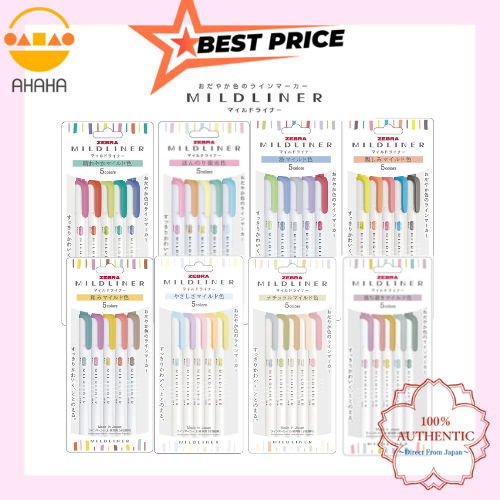 Zebra Mildliner Highlighters 5 Colors Set | Shopee Việt Nam