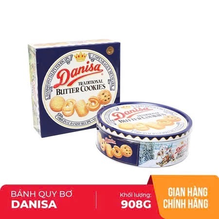 Bánh quy bơ Danisa Đan Mạch hộp thiếc 5 size (200g ,454g ,681g ,792g ...