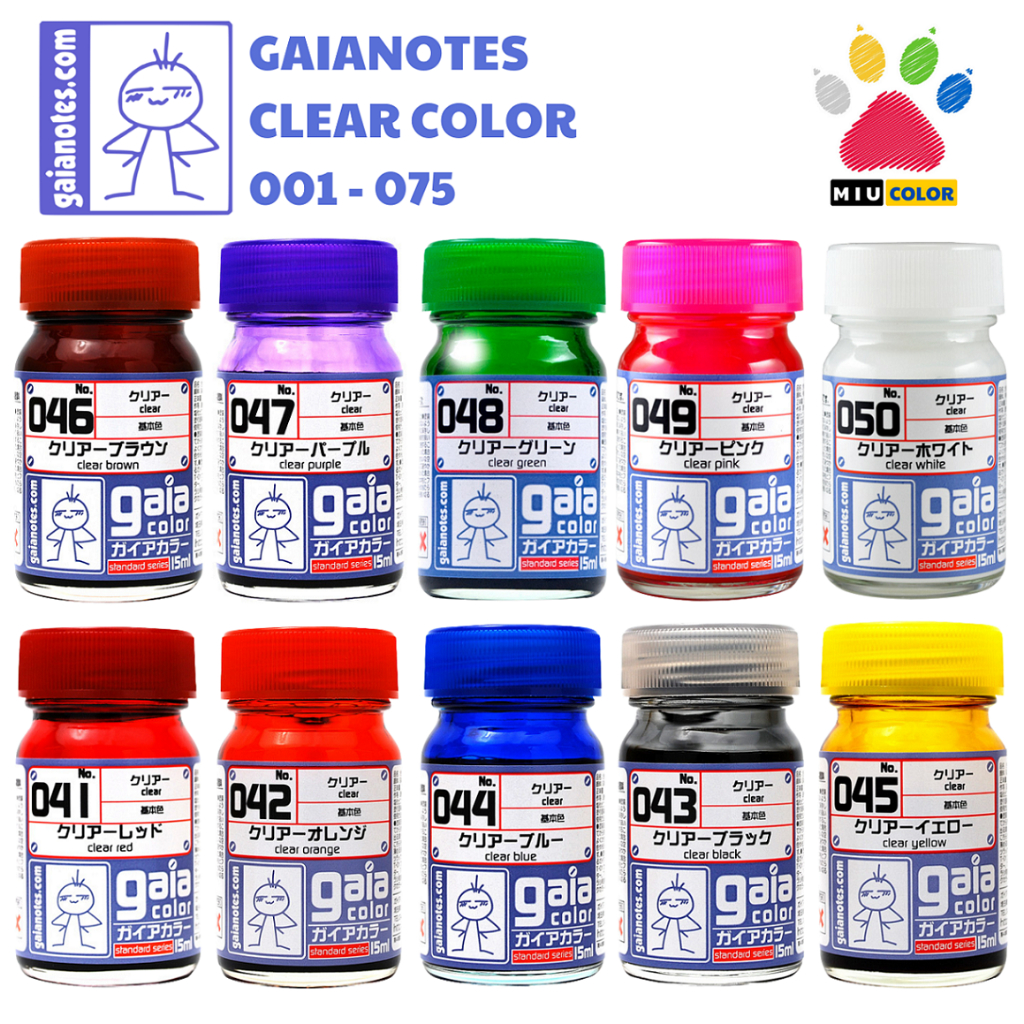 GAIANOTES sơn mô hình màu trong suốt - CLEAR COLOR ( 041 - 050 ) 15ml ...