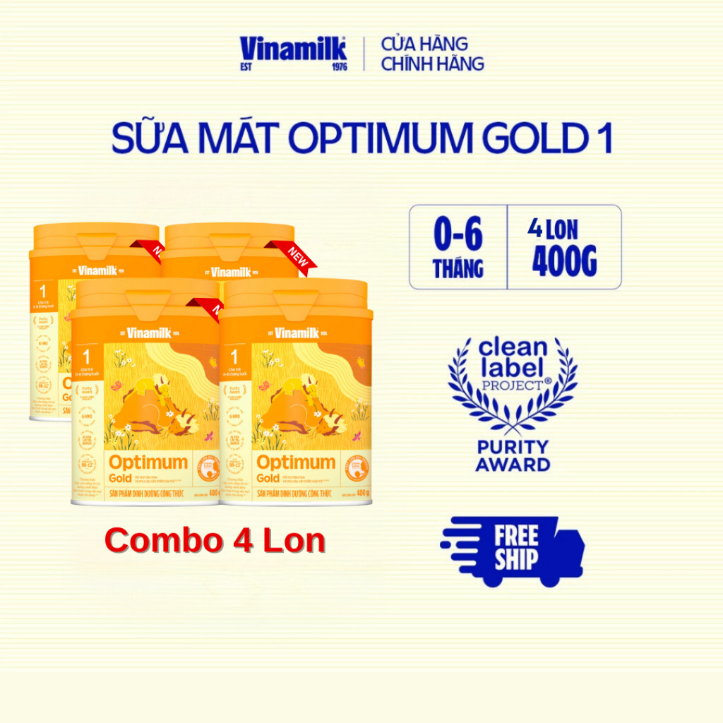 Sữa bột Optimum Gold 1 - Combo 4 lon - Sữa công thức Vinamilk, giúp ...
