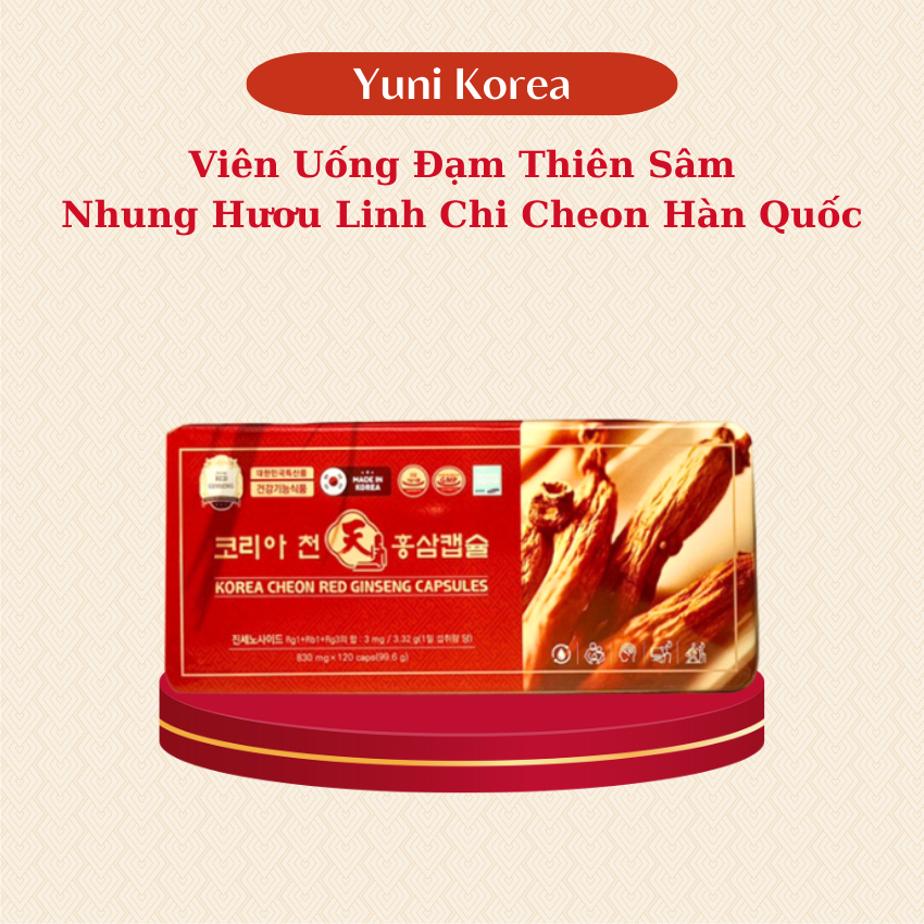 Viên Uống Đạm Thiên Sâm Nhung Hươu Linh Chi Cheon Hàn Quốc Daedong ...