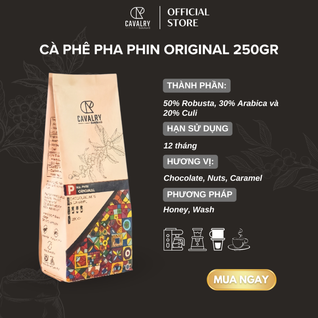 PHA PHIN ORIGINAL 250gr Chocolate, Nuts, Caramel - Cà Phê Nguyên Chất ...