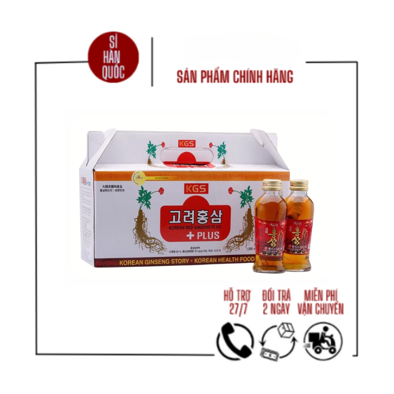 [CHÍNH HÃNG] Nước hồng sâm Hàn Quốc dạng chai có củ KGS hộp 10 chai x ...