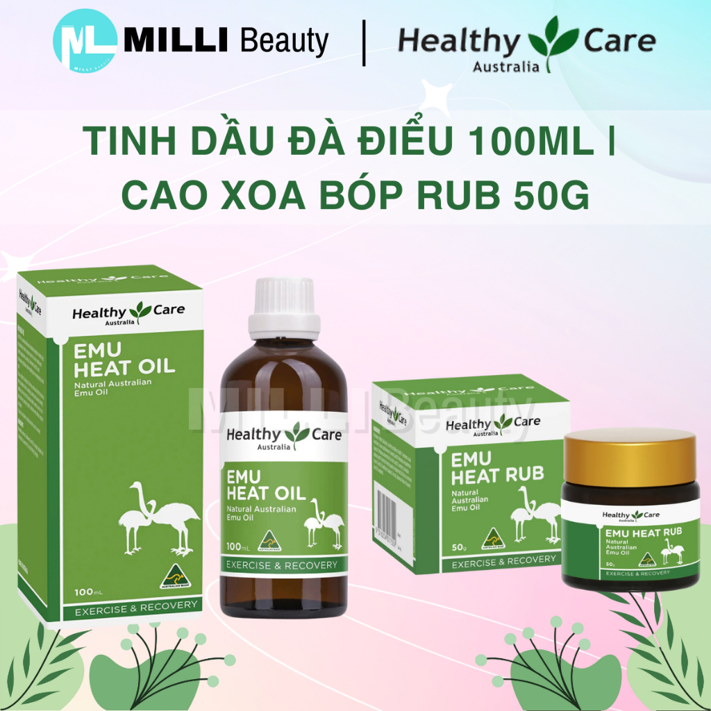HC Healthy Care Emu Heat Oil 100ml | Emu Heat Rub 50g - Tinh Dầu Đà ...