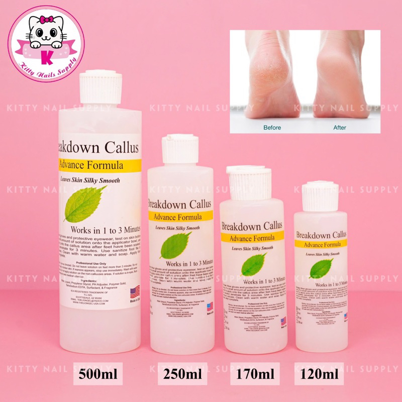 Dung dịch ủ chà gót chân Breakdown Callus, gel ủ chà gót, ủ 2-5 phút, chai 170ml- V&K Beauty ...