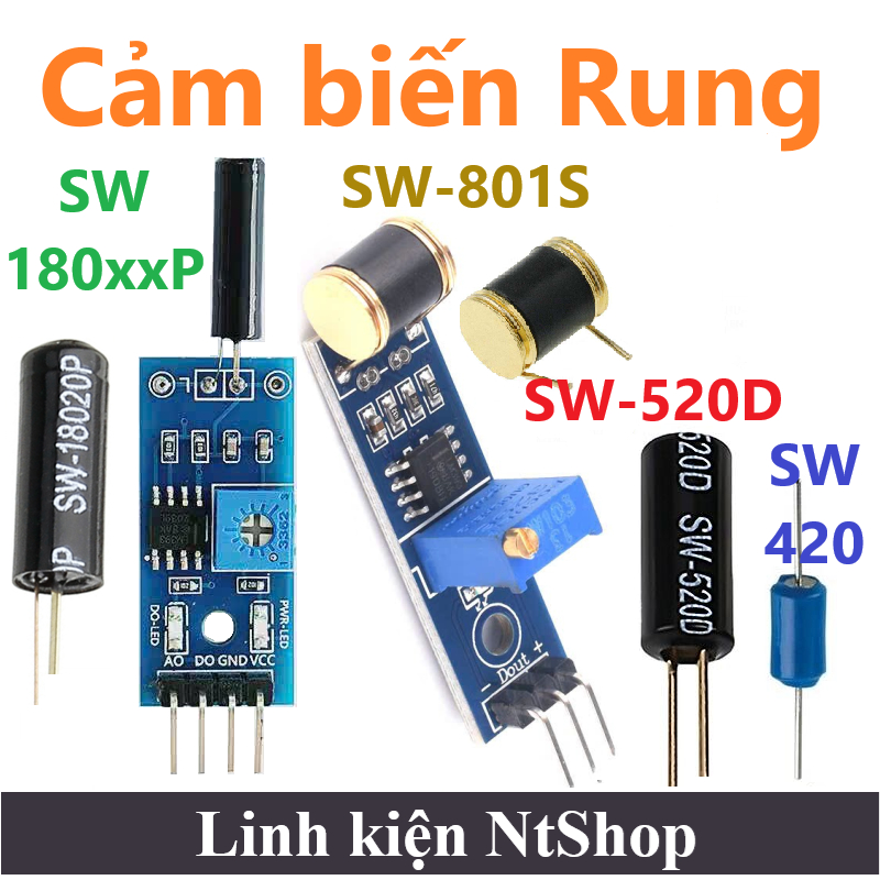 Cảm biến Rung SW18010P / SW18020P / SW-801S / SW520D / SW420 đọc độ ...