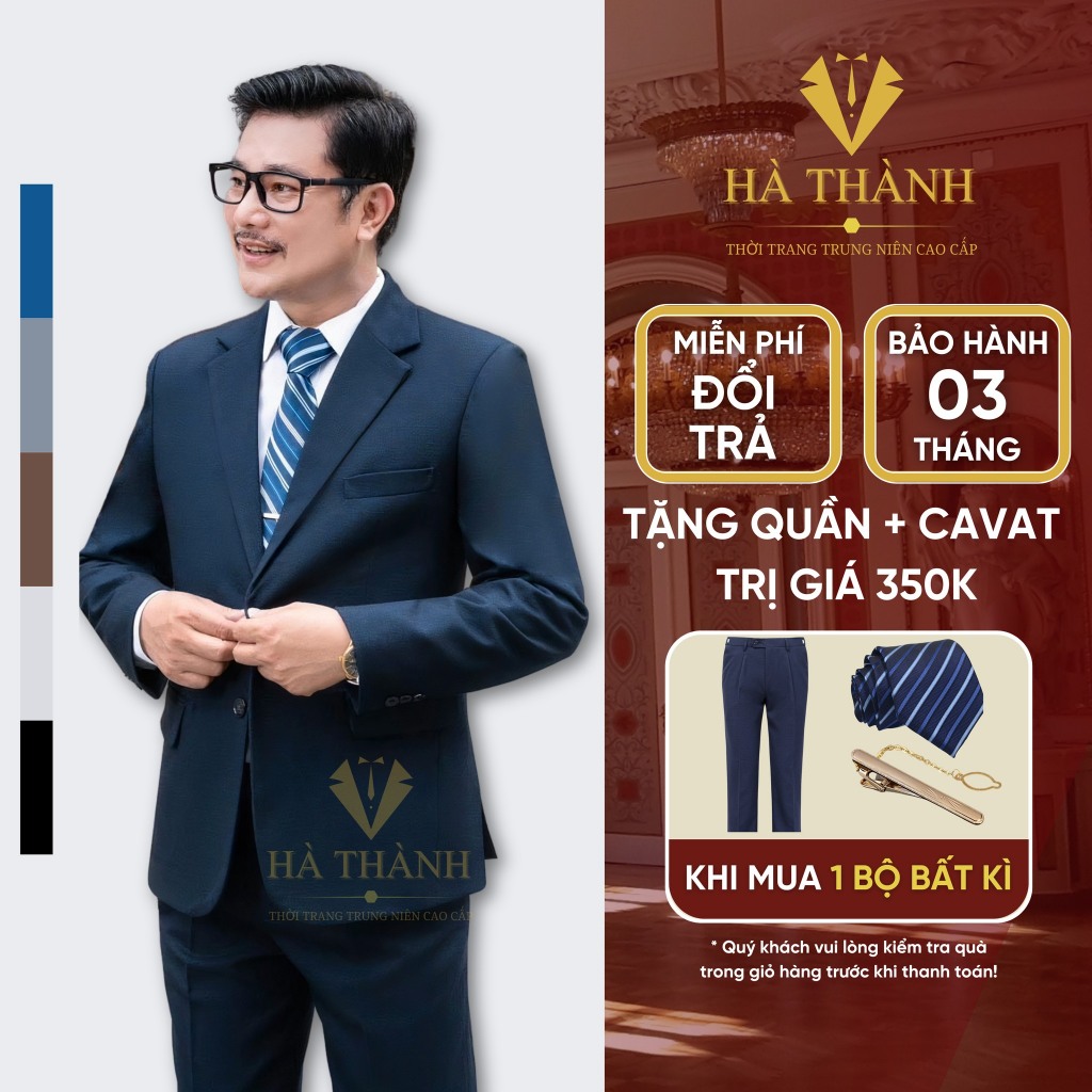 Bộ Vest Nam Trung Niên 2 Khuy Chất Liệu Vải TuytSi Pha len Nhập Khẩu Ấn Độ Tặng Kèm 1 Quần ...
