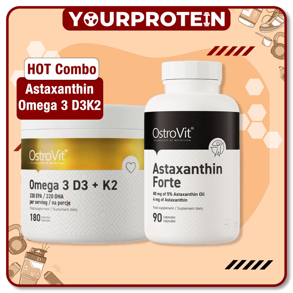 [COMBO] Ostrovit Omega 3 D3 K2 180v & Ostrovit Astaxanthin 90v - Tăng ...