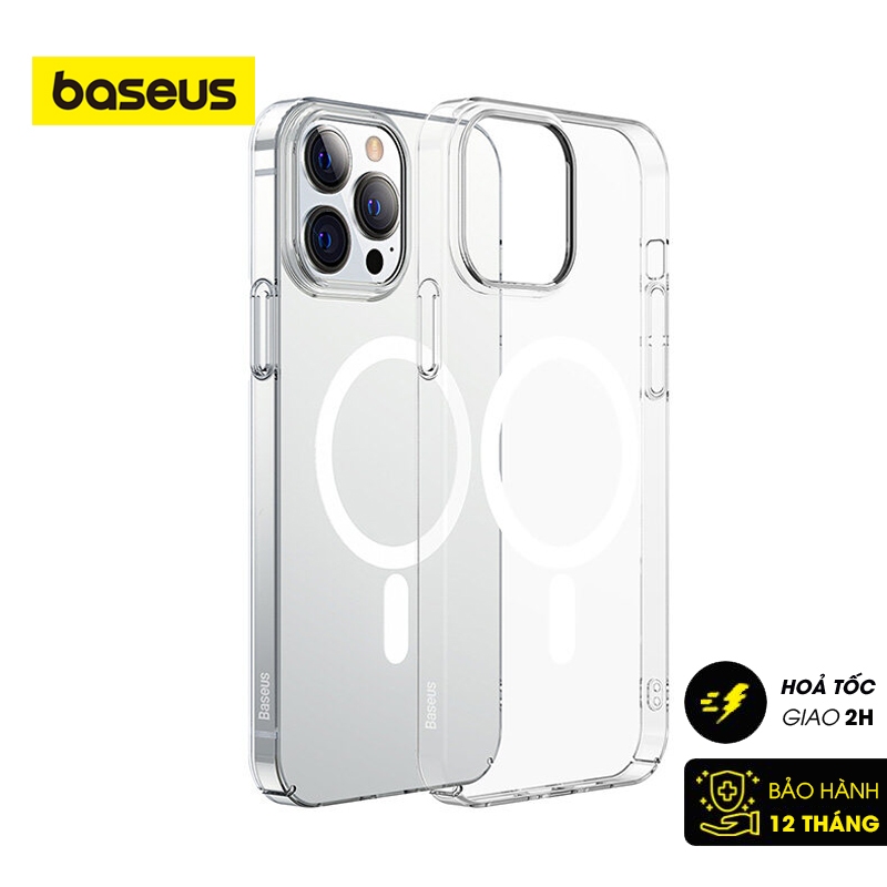 Ốp lưng nhựa cứng siêu mỏng từ tính kèm cường lực Baseus Crystal ...