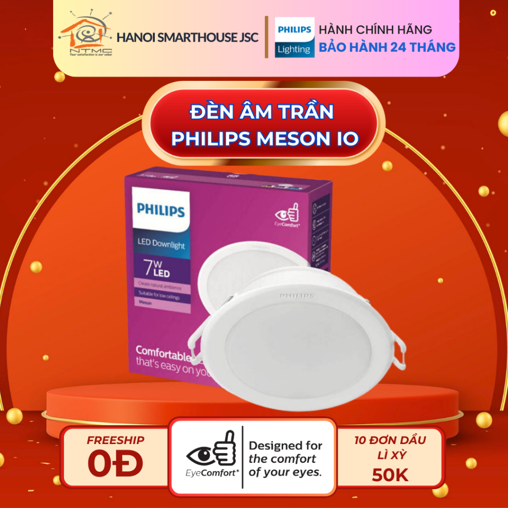 Đèn LED âm trần Philips Meson IO thế hệ mới - Chống Chói - Bảo vệ mắt ...