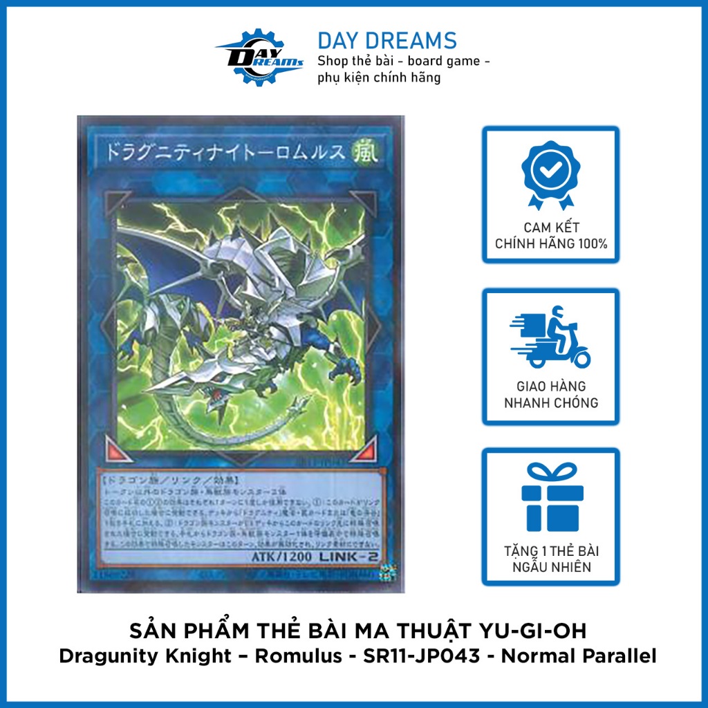 THẺ BÀI YUGIOH CHÍNH HÃNG: Dragunity Knight - Romulus - SR11-JP043 - Normal Parallel Rare ...