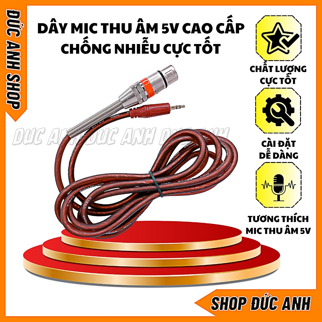 Dây Mic XLR Ra 3.5mm Cao Cấp - Dây Mic Thu Âm Dùng Cho Các Dòng Mic 5V ...