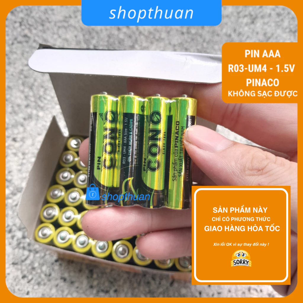4 Pin AAA Con Ó Decal Pinaco R03-UM4 - 1.5V - Hộp 40 viên ( pin đũa ...