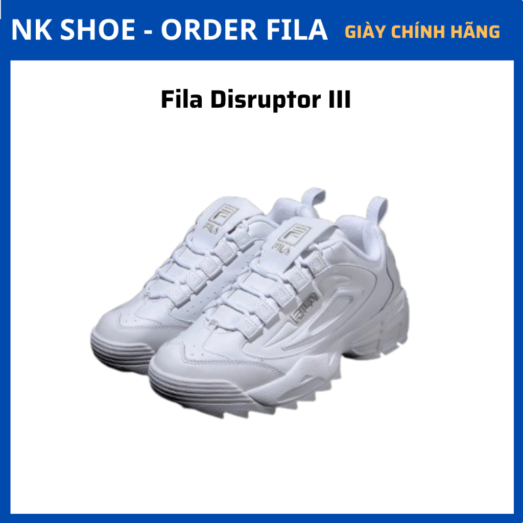 (Đủ bill) Giày Sneaker Thể Thao Nam Nữ FILA DISRUPTOR III WHITE LOGO GOLD Chính Hãng 100% ...