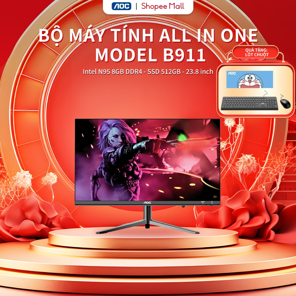 Máy tính All In One AOC A99 N95 8GB 512GB SSD Màn hình 23.8 Inch Pin UPS tháo rời | Shopee Việt Nam