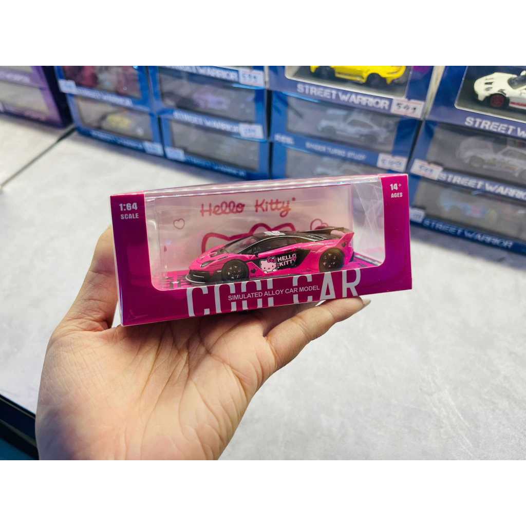 Mô hình xe Lamborghini LBWK Aventador GT EVO Hello kitty dark pink tỉ ...
