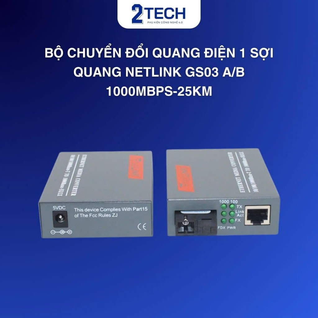 Bộ chuyển đổi quang điện 1 sợi quang NetLink GS03 A/B 1000Mbps-25KM | Shopee Việt Nam