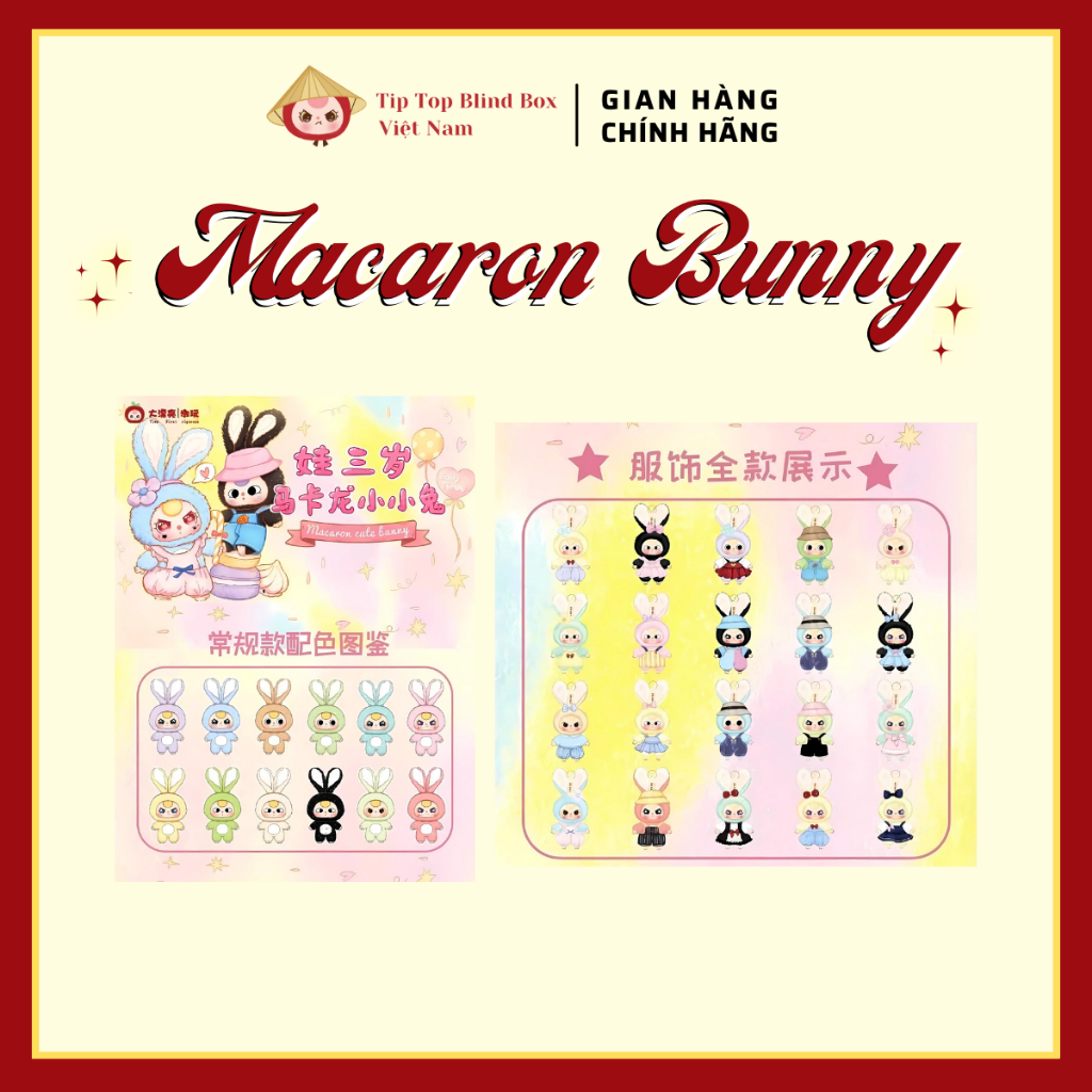 [CHÍNH HÃNG] Tip Top Blindbox Baby Three Thỏ Macaron | Hộp mù Blind box ...