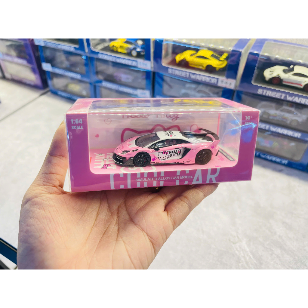Mô hình xe Lamborghini LBWK Aventador GT EVO Hello kitty Light pink tỉ ...