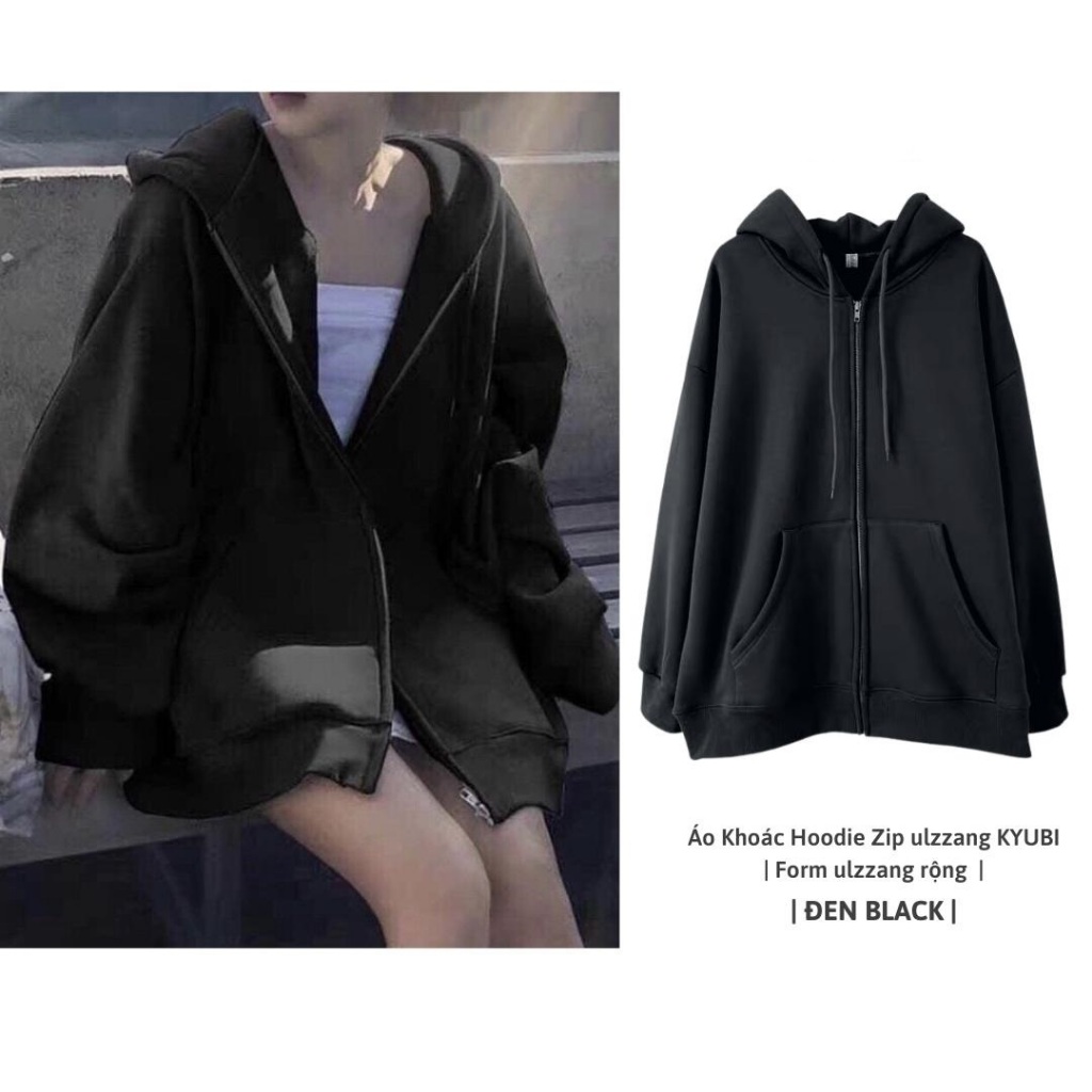 Áo Khoác Hoodie Trơn Nhiều Màu Nam Nữ Ulzzang Form Rộng Unisex (Có Bigsize) - KYUBI AKZ02 ...