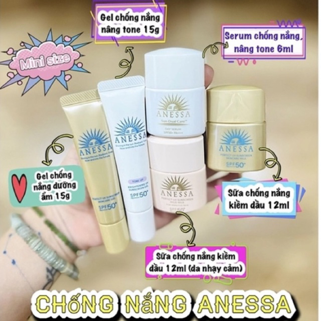 Kem Sữa chống nắng dưỡng trắng ANESSA Brightening Pertfect UV Sunscreen Milk Gel BORNTREE 12ml ...