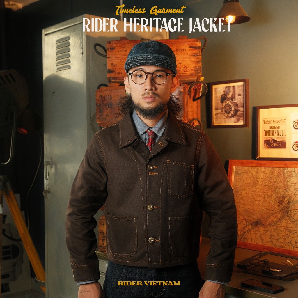 Áo Khoác Nam dáng Crop Rider Heritage Jacket 11Oz Duck Canvas - RIDER ...