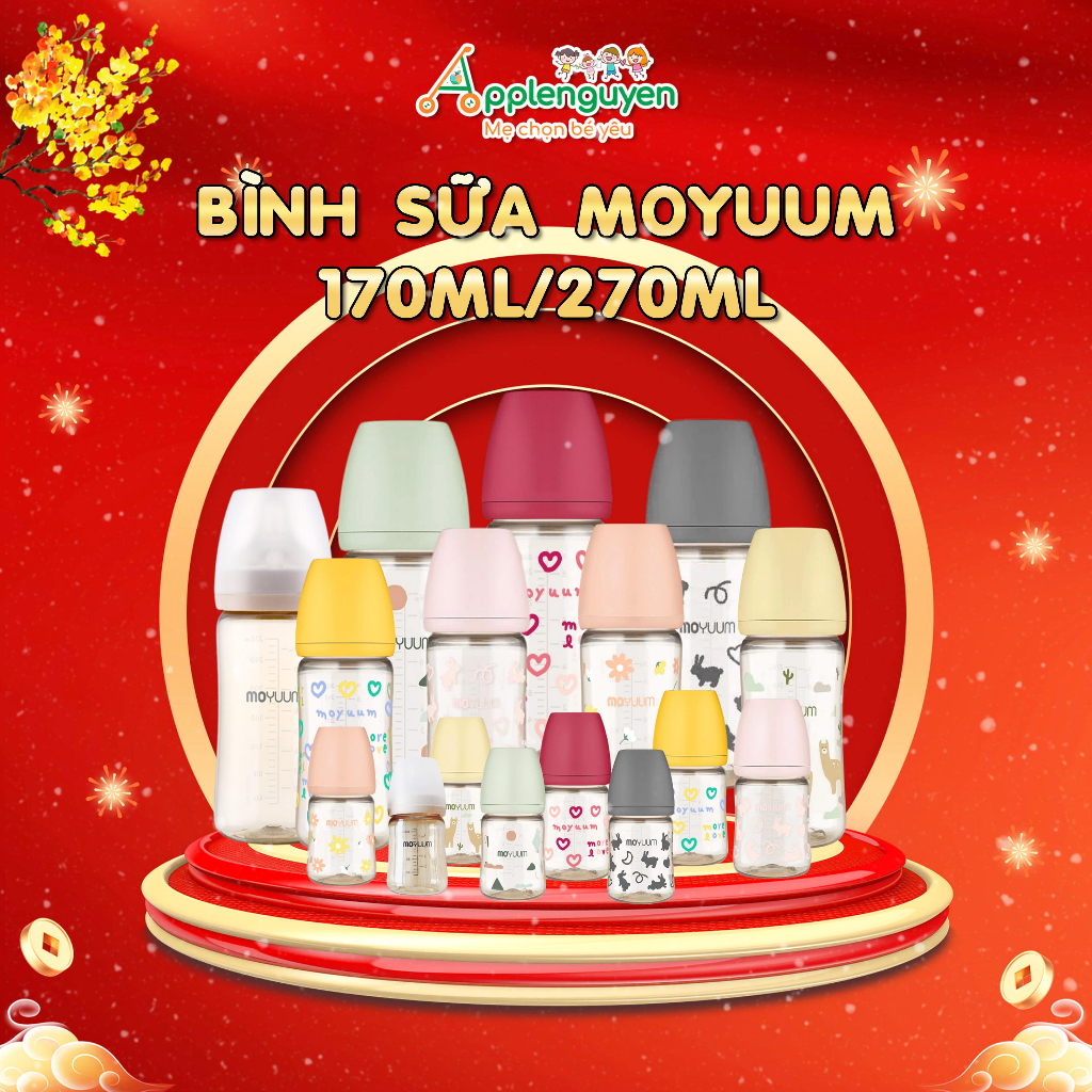 Bình Sữa Moyuum Chính hãng Hàn Quốc Siêu Đẹp Đủ Mẫu 170ml và 270ml | Applenguyen94 | Shopee Việt Nam