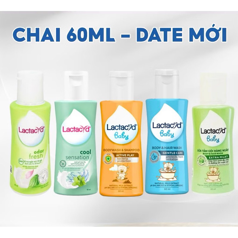 Sữa tắm gội Lactacyd BB 60ml mẫu mới nhất an toàn cho bé | Shopee Việt Nam