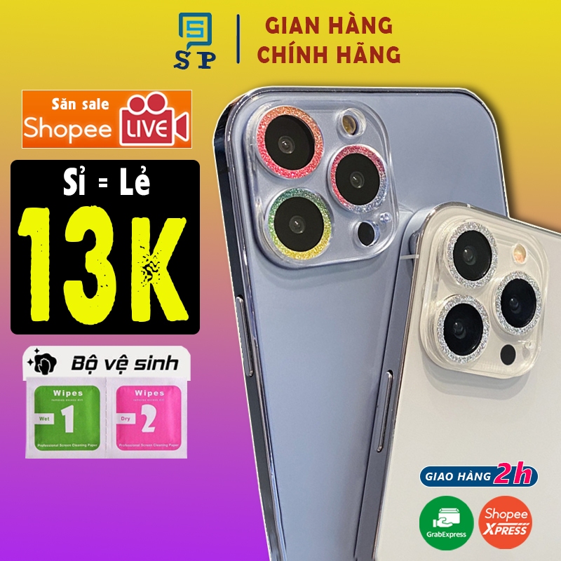 Kính cường lực iphone Camera S P kim tuyến 11 ProMax 12 12 ProMax 13 ...