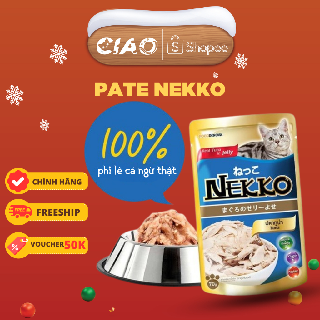 [70g] Pate cho mèo Nekko dạng gói _ NK Thái Lan, đẹp da lông, tăng ...