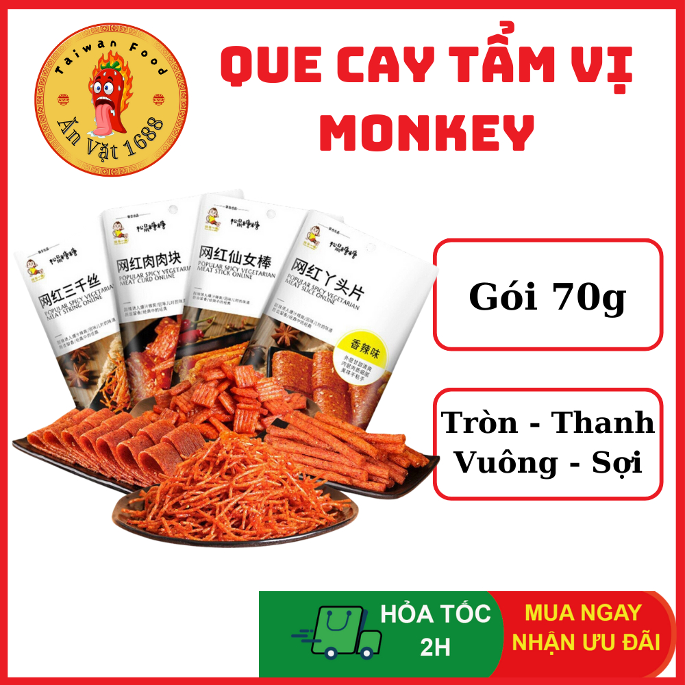 Que Cay Trung Quốc - Que Cay Tẩm Vị Monkey - Que Cay Trùng Khánh Tẩm Vị Ăn Vặt Siêu Ngon - Gói ...