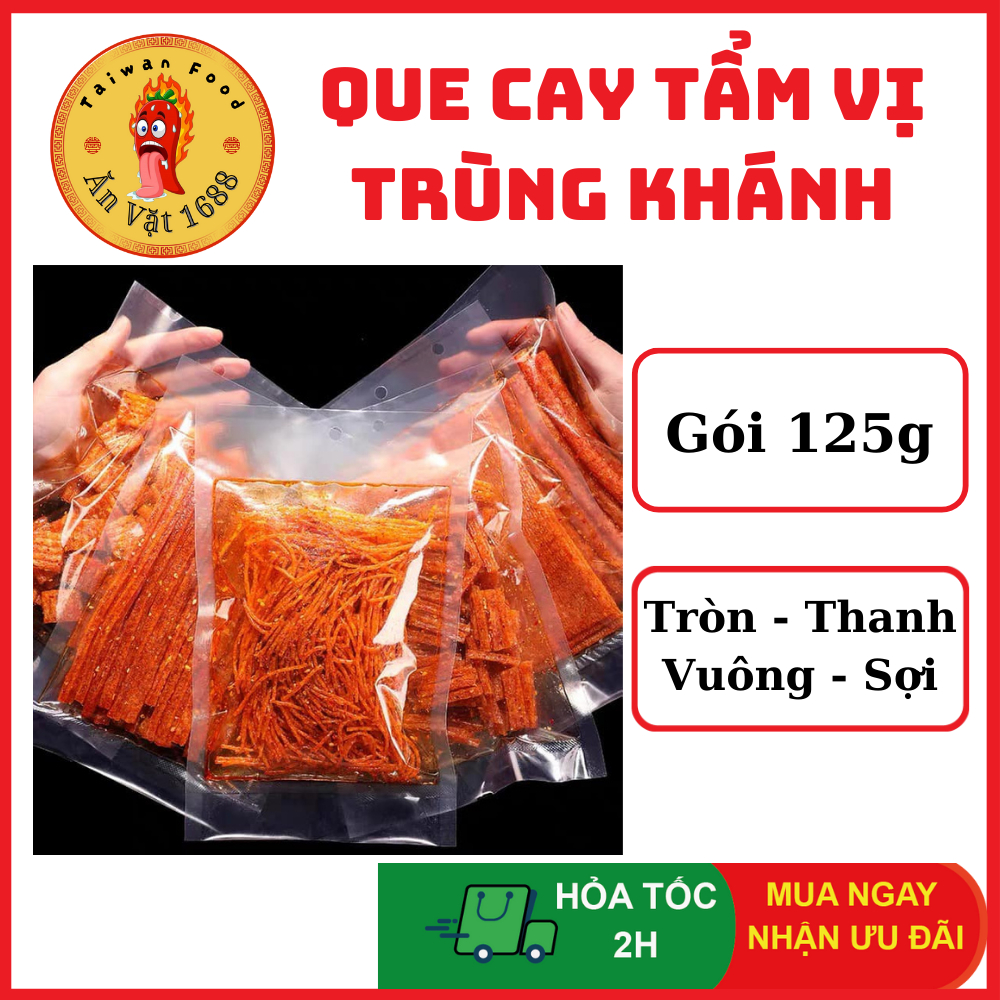 Que Cay Tẩm Vị Trùng Khánh - Tăm Cay Ăn Vặt Hot Tiktok - Đủ 4 Vị Siêu Ngon - Gói To 125g - Ăn ...
