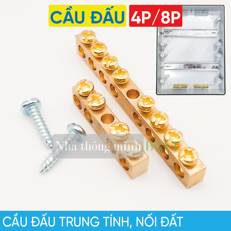 Cầu đấu trung tính, Cầu đấu tiếp địa 4P & 8P cho tủ điện | Shopee Việt Nam