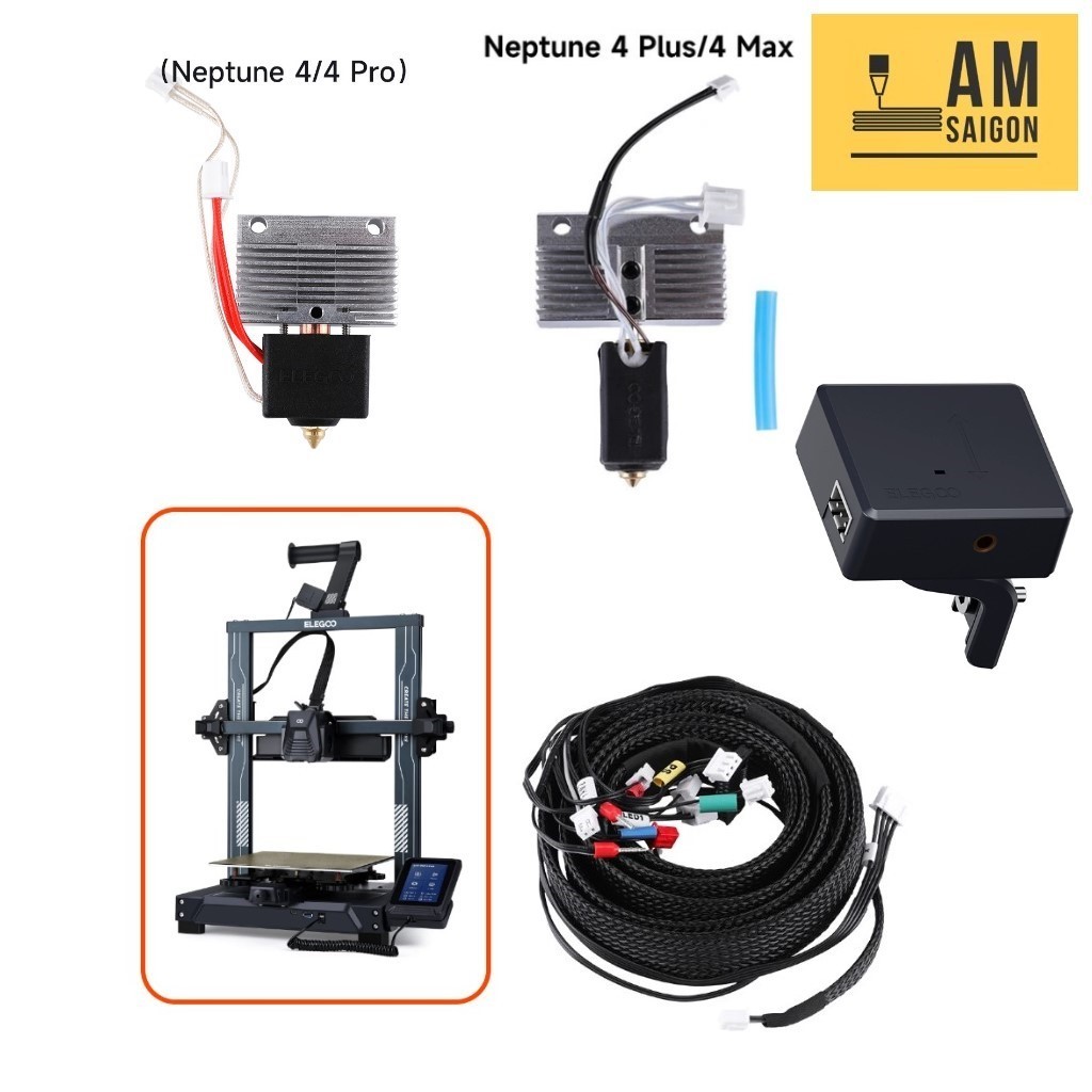 Bộ đầu in, Linh kiện máy in 3D Elegoo Neptune 4, Neptune 4 Pro, Neptune ...