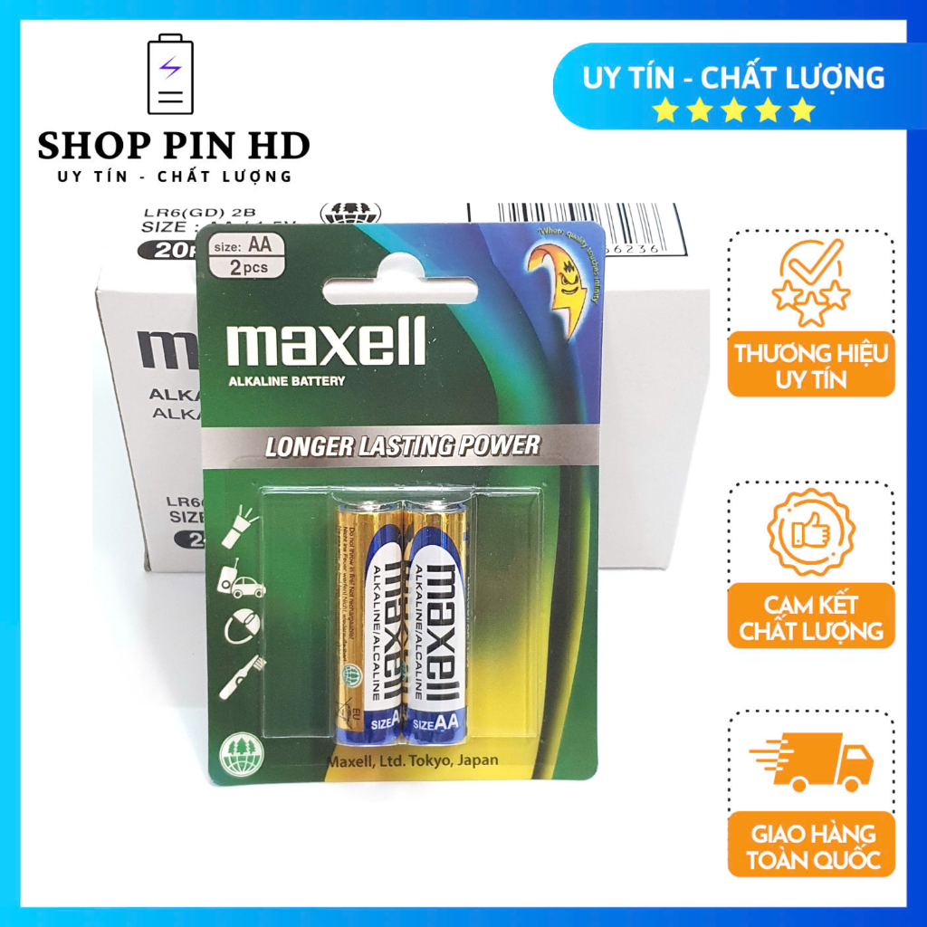 Vỉ 2 Viên Pin AA / AAA Maxell Alkaline 1.5V Siêu Bền Siêu Rẻ Hàng Chính ...