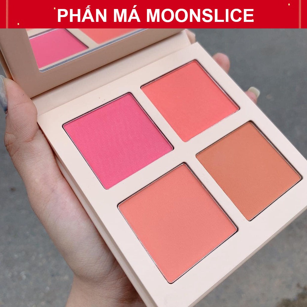 Bảng phấn má hồng MoonSlice Beauty Blushing Moon 4 ô tone hồng, cam ...