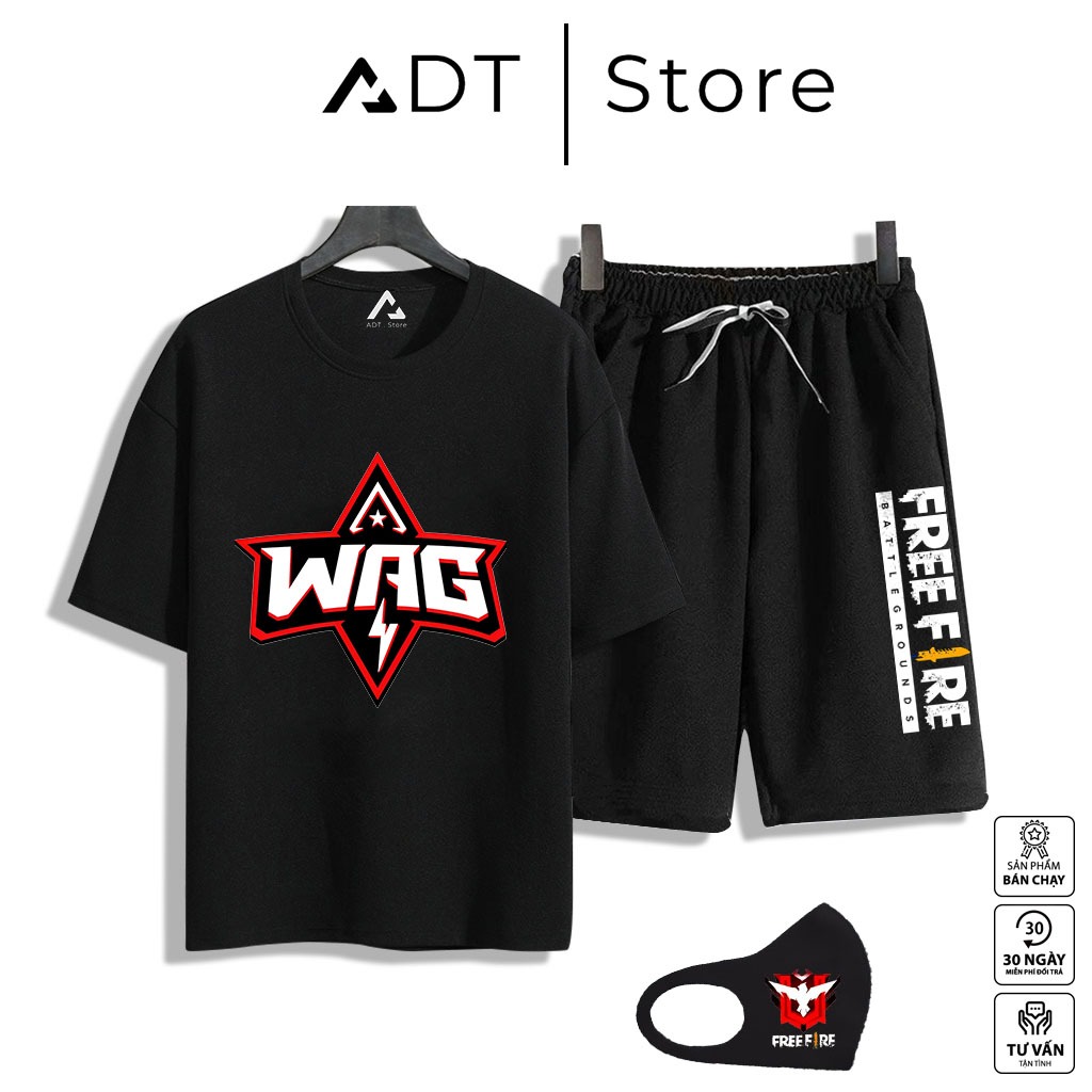 Áo thun : ADTStore x WAG FREE FIRE.COMBO Áo thun + Quần + Khẩu trang ...