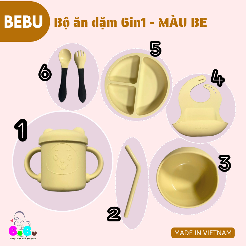 BEBU Bộ ăn dặm BeBu Silicon Cao cấp (2 màu) | Shopee Việt Nam