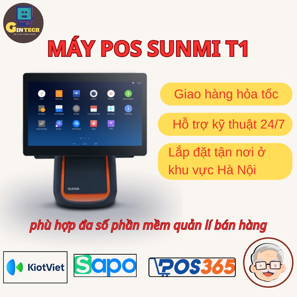 Máy Pos SUNMI T1 quản lý bán hàng in bill (like new 95%) | Shopee Việt Nam