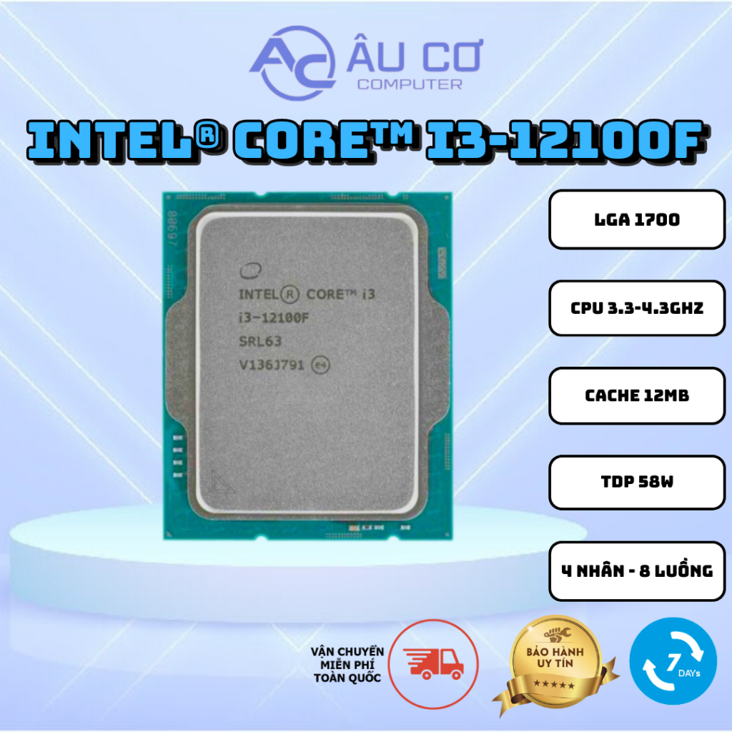[SIÊU RẺ] CPU Intel Core i3-12100F NEW TRAY - Socket LGA 1700 - BH 24T ...
