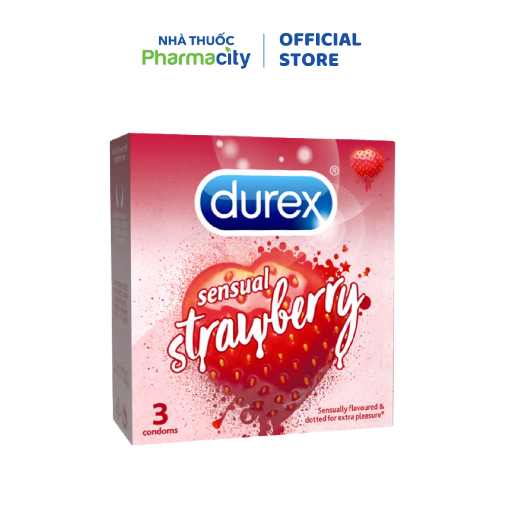Bao Cao Su Durex Sensual Strawberry Hộp 3 Cái | Shopee Việt Nam