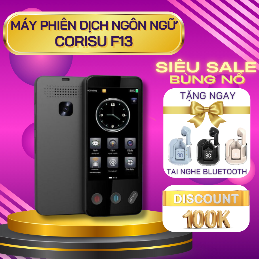 Máy Phiên Dịch F13 CORISU Dịch Không Cần Mạng, Dịch Giọng Nói 2 Chiều ...